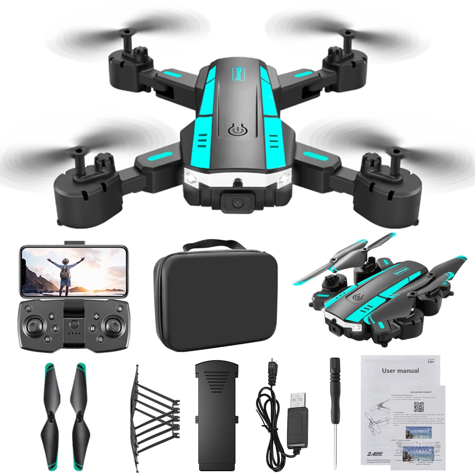 Yyuenw FPV Black Falcon 4K HD Drone With Camera 2.4G WIFI FPV RC ...