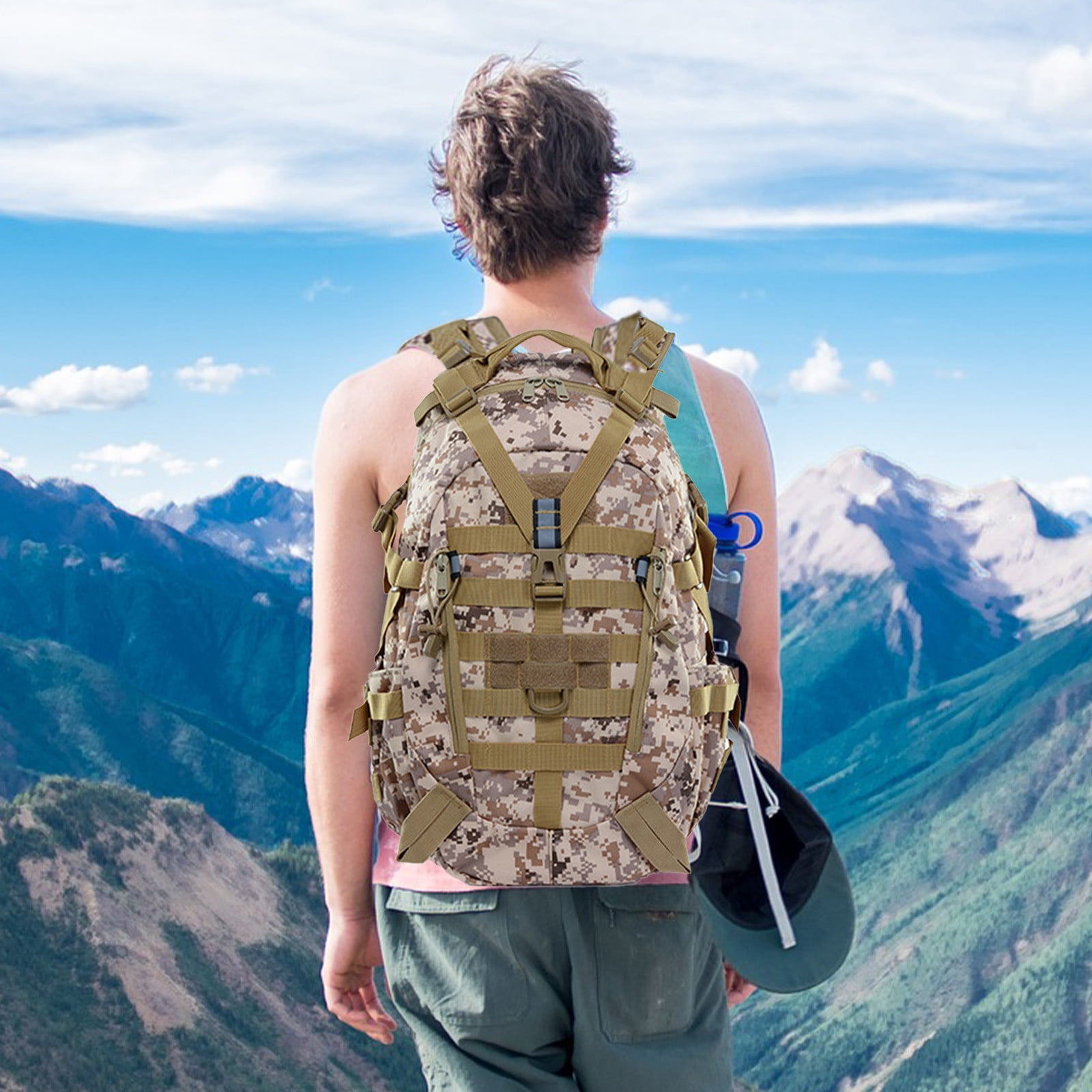 Yyuenw Military Tactical Backpack for Men Hiking Camping Backpack with ...