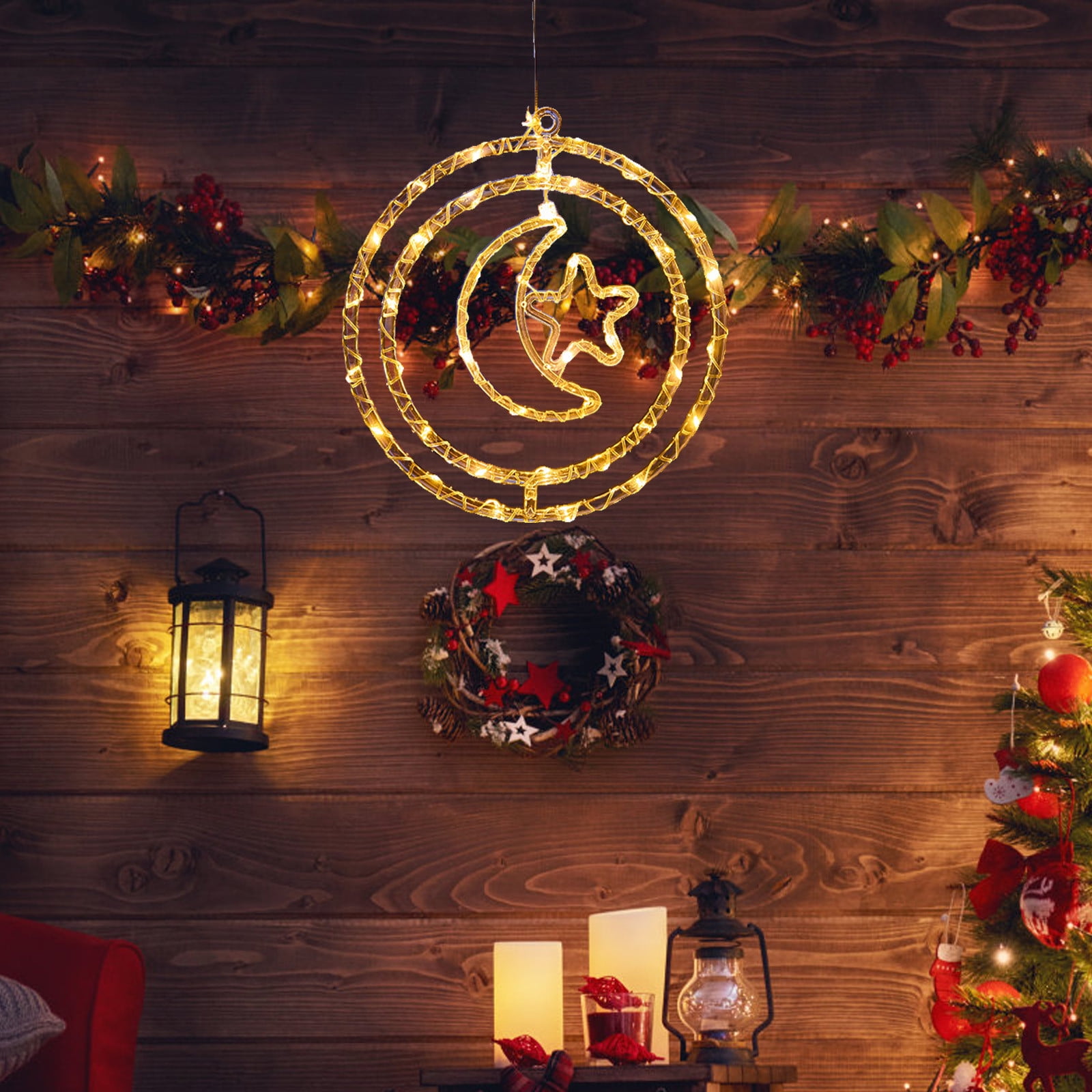 Yyuenw Star Moon Ramadan Window Lights- Eid Ramadan Lights Decorations ...