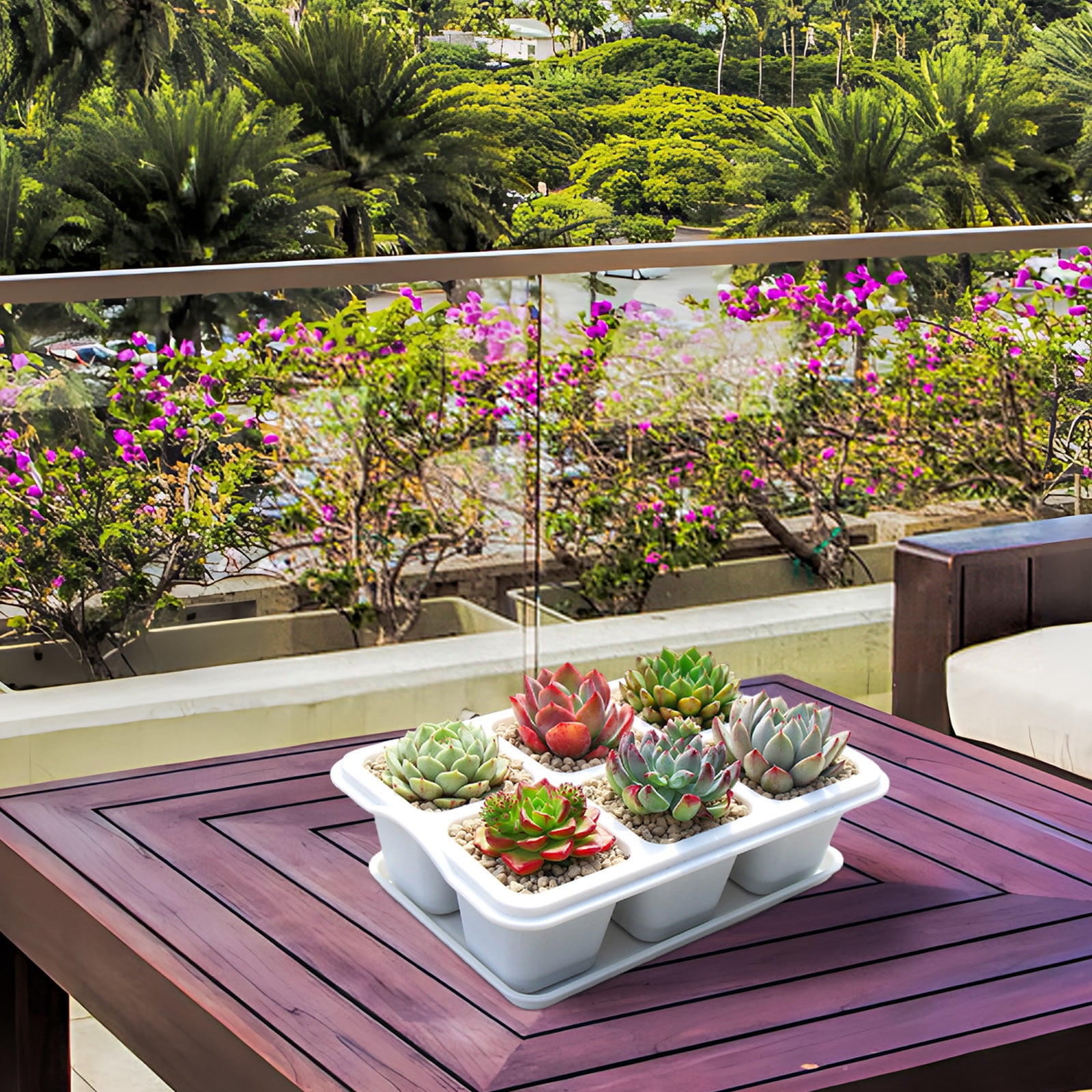 Yyuenw Window Box Planter, Plastic Vegetable Flower Planters Boxes ...