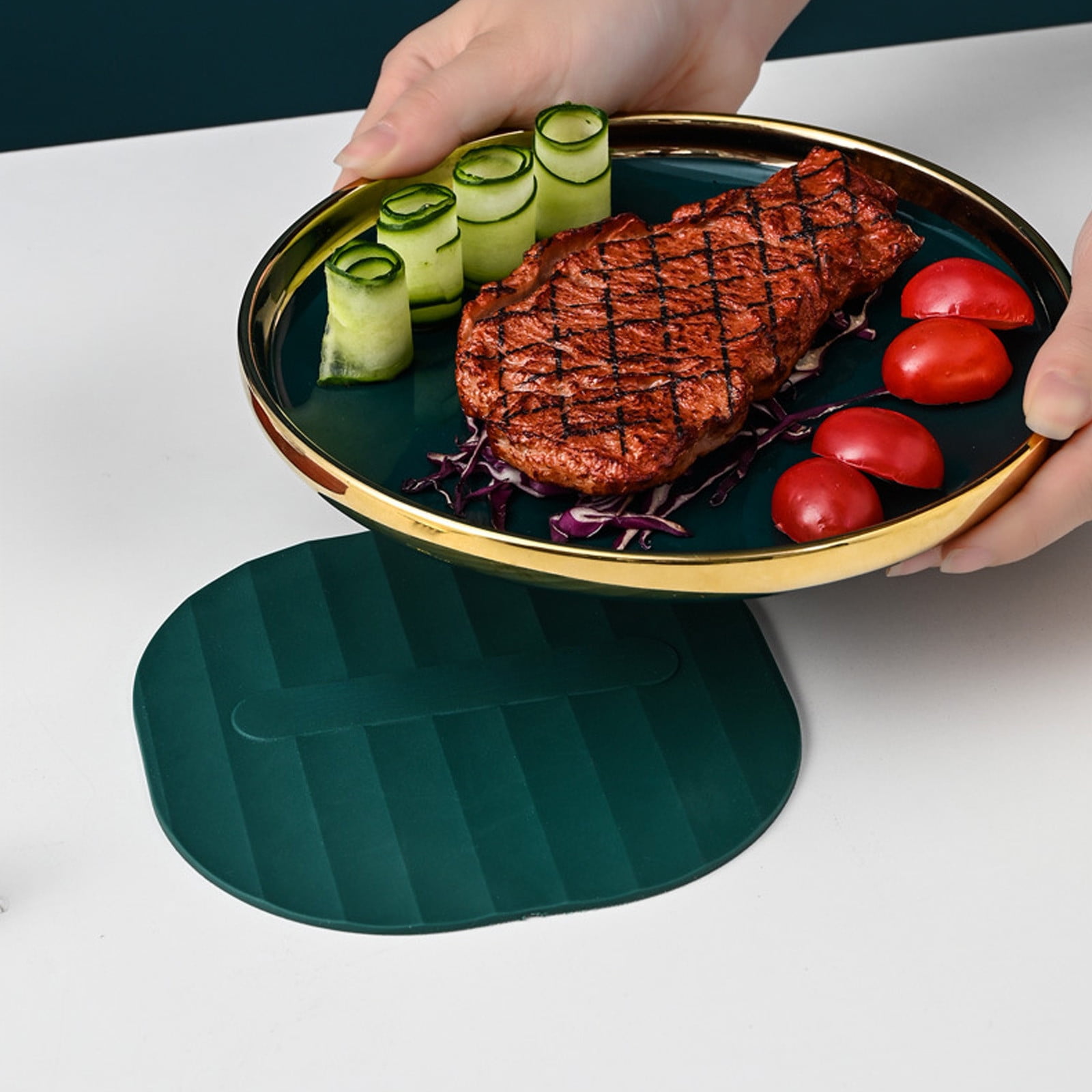 Yzans Silica Gel Kitchen Trash Can,5.5in Pressure Ring Bin,Bathroom ...