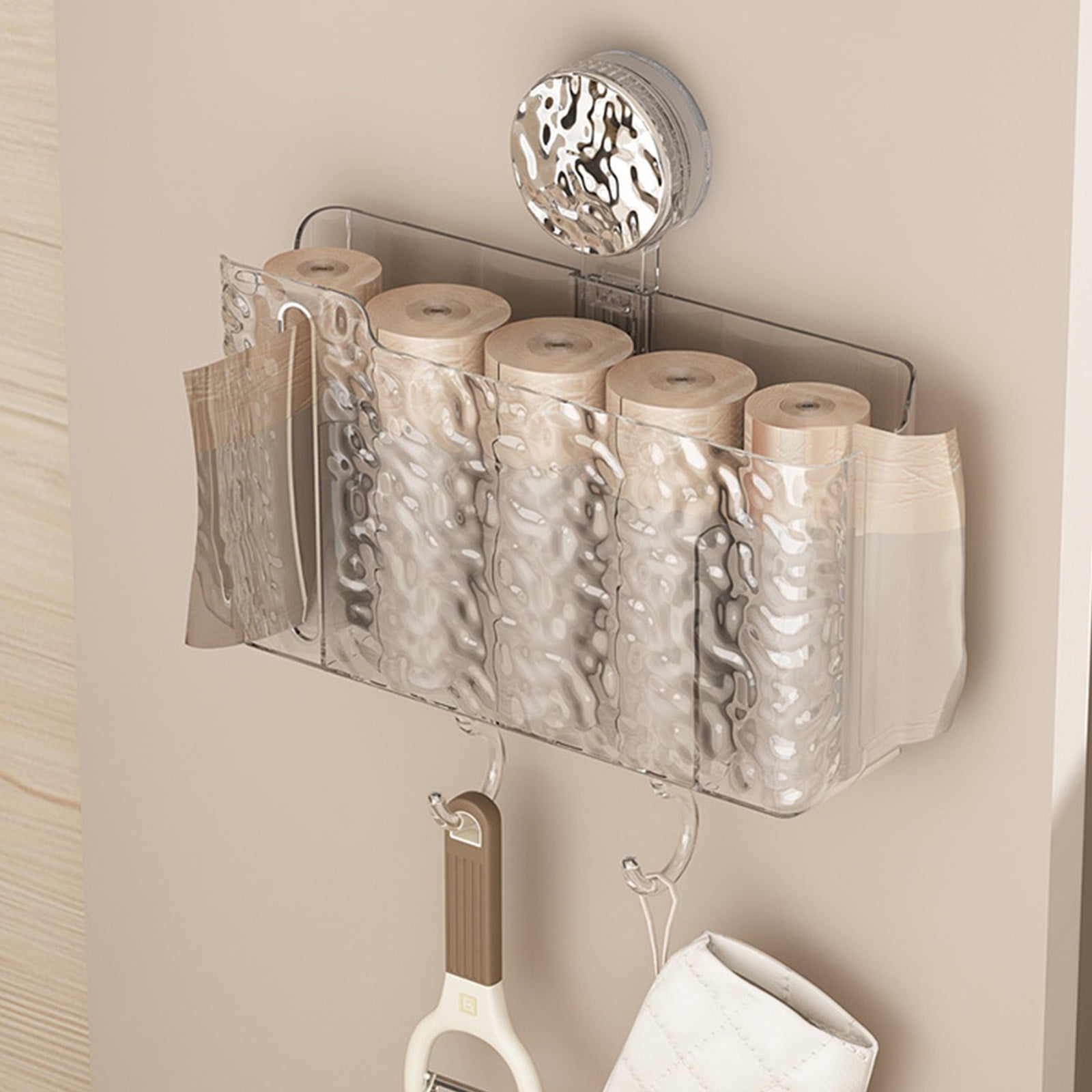 Yzans Wall-Mounted Kitchen Basket,Plastic Bathroom Shelf 10.55x9.37x2 ...