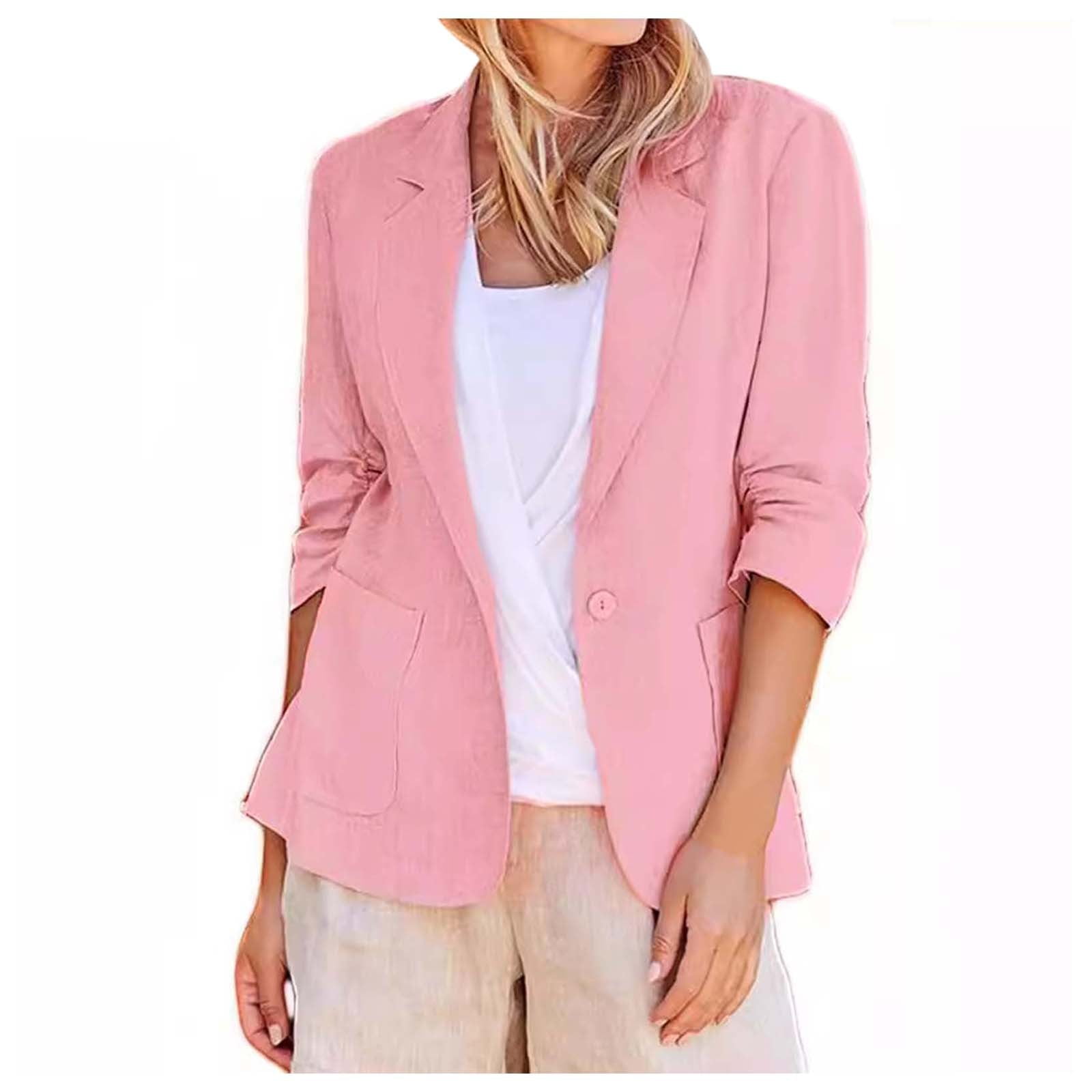 Yzengfg Women's Elegant Long Sleeve Slim Fit Spring Summer Suit Jacket ...