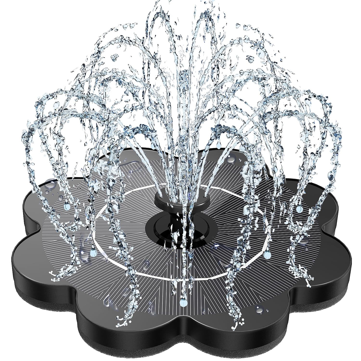 Yzert Solar Fountain Flower Shape-No Battery, Glass 3.5W Solar Water ...