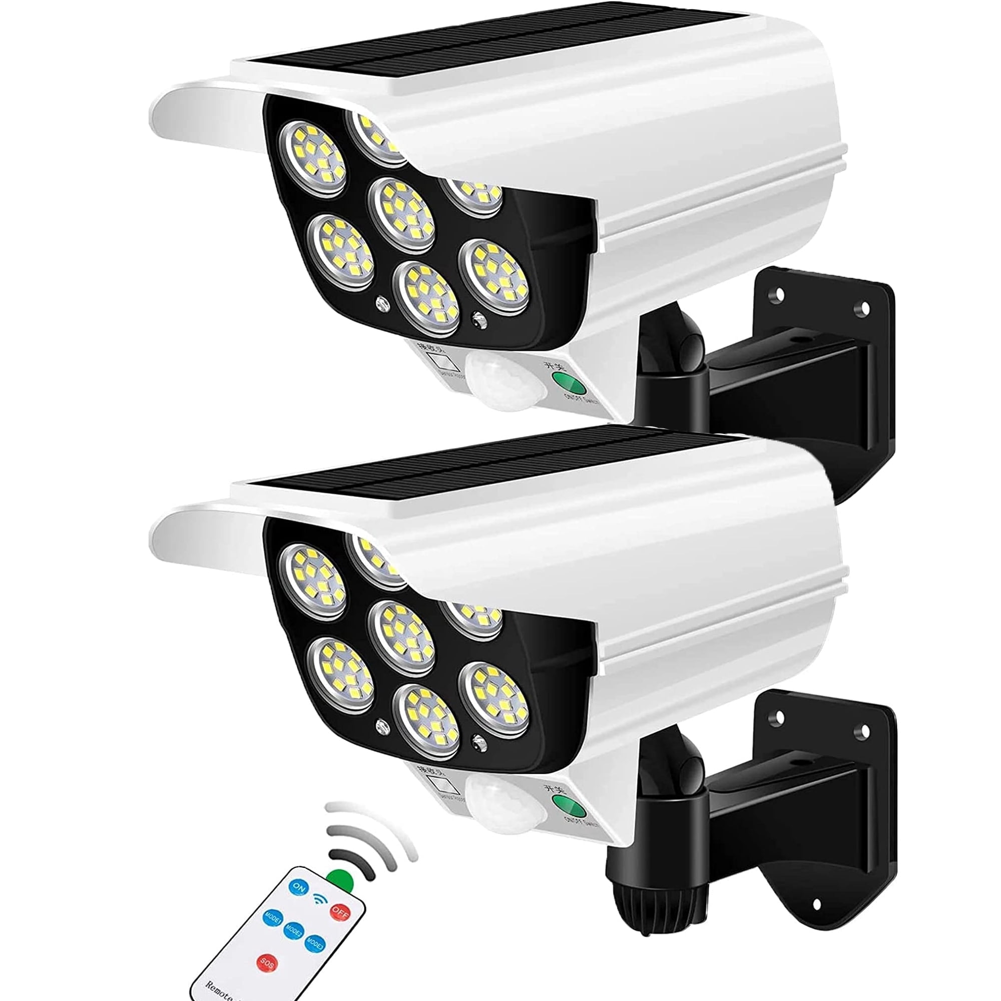 Yzoni Wireless Solar Outdoor Security Lights, 77 LED Motion Sensor ...