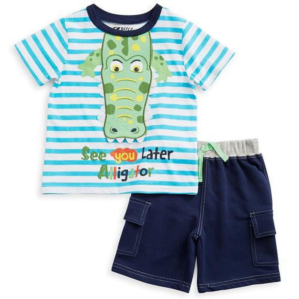 Z Boyz Wear Boys 12-24 Months Gator Tee & Short Set (Multi 24 Months ...