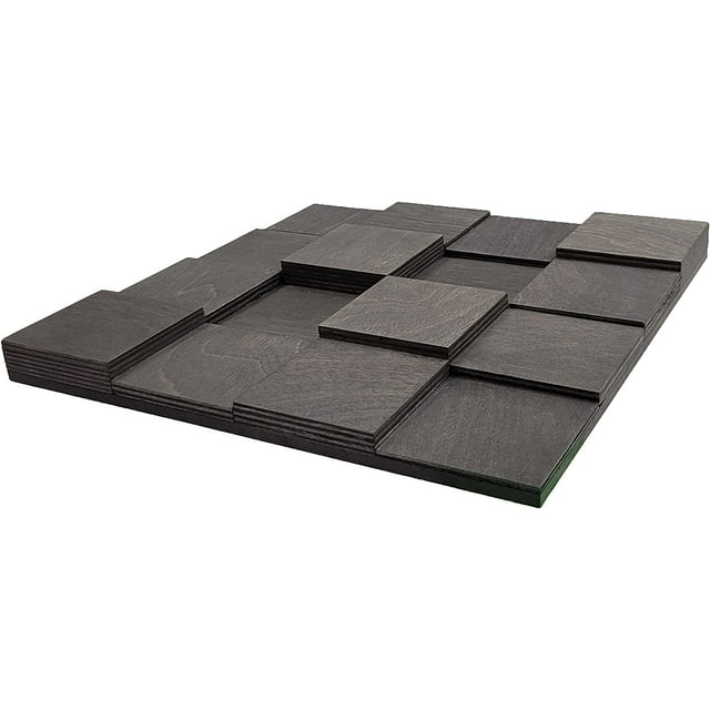 Z Design Studio Inc 12"x12" Wood Tiles, Cubic Wall Panels Made Out of ...