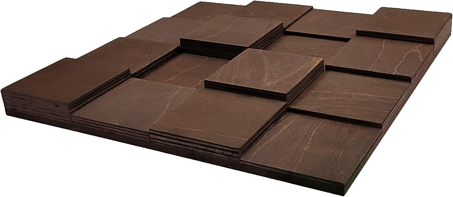 Z Design Studio Inc 12"x12" Wood Tiles, Cubic Wall Panels Made Out of ...