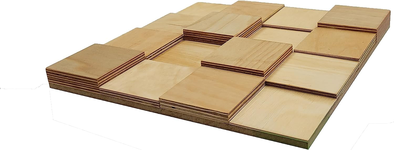 Z Design Studio Inc 12"x12" Wood Tiles, Cubic Wall Panels Made Out of ...