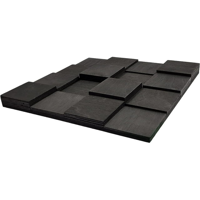 Z Design Studio Inc 12"x12" Wood Tiles, Cubic Wall Panels Made Out of ...