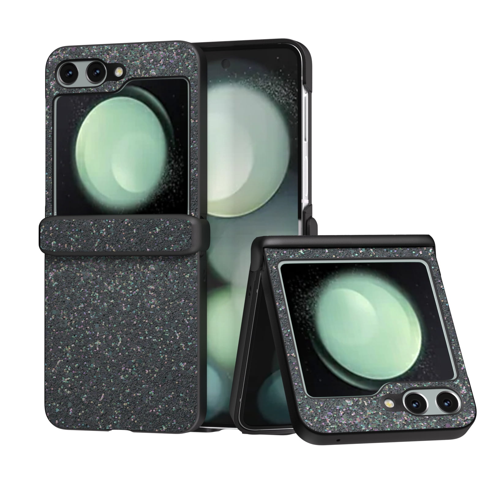 For Z Flip 6 Case, [Hinge Protection] Bling Sparkle Glitter Shiny Girls ...