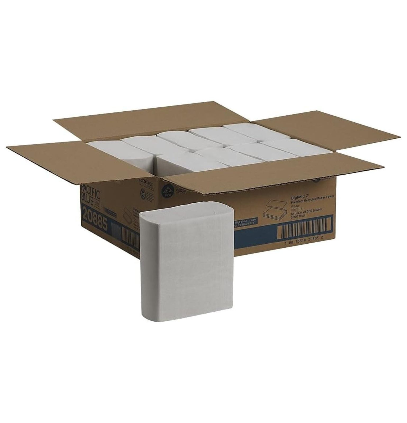 Z-Fold Paper Towels Multifold, 1-Ply, 2600 Count - White Absorbent ...