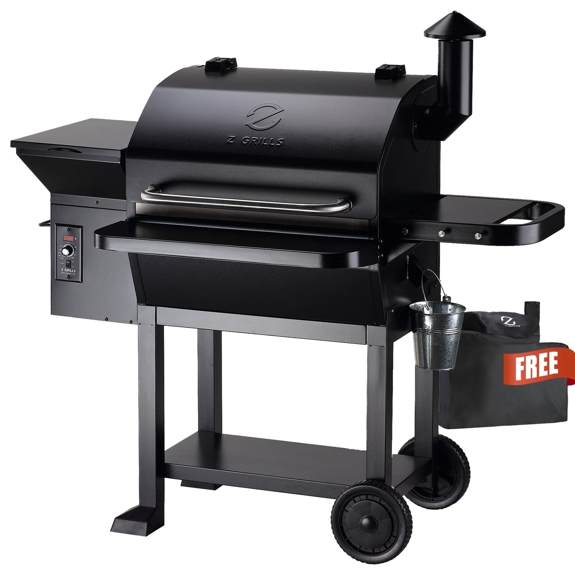 Z GRILLS Powerhouse 1056 sq.in Black Pellet Grill & Smoker 10002B with ...