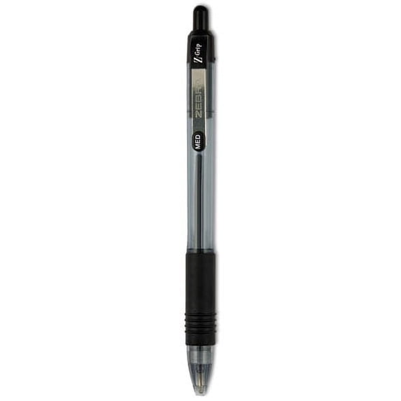 Z-Grip Ballpoint Pen, Retractable, Medium 1 mm, Black Ink, Clear Barrel ...