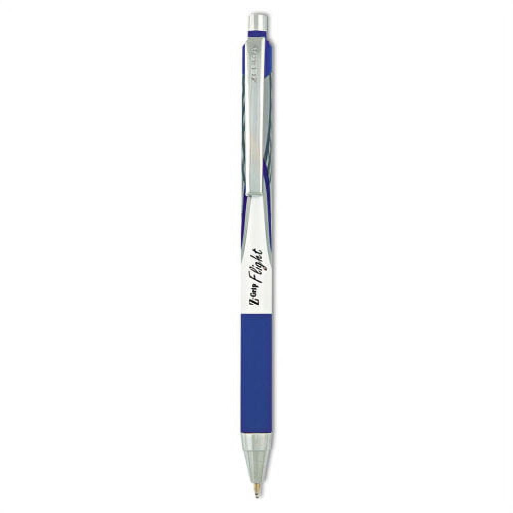 Z-Grip Flight Ballpoint Pen, Retractable, Bold 1.2 mm, Blue Ink, White ...