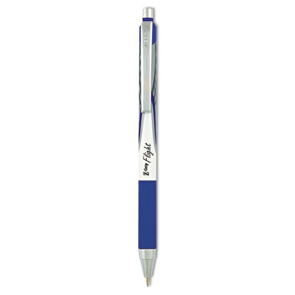 Z-Grip Flight Ballpoint Pen, Retractable, Bold 1.2 mm, Blue Ink, White ...