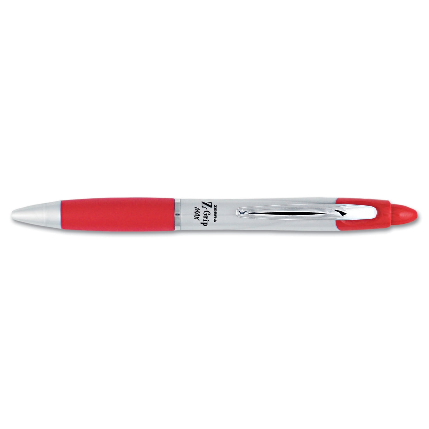 Z-Grip Max Ballpoint Pen, Retractable, Medium 1 Mm, Red Ink, Silver ...