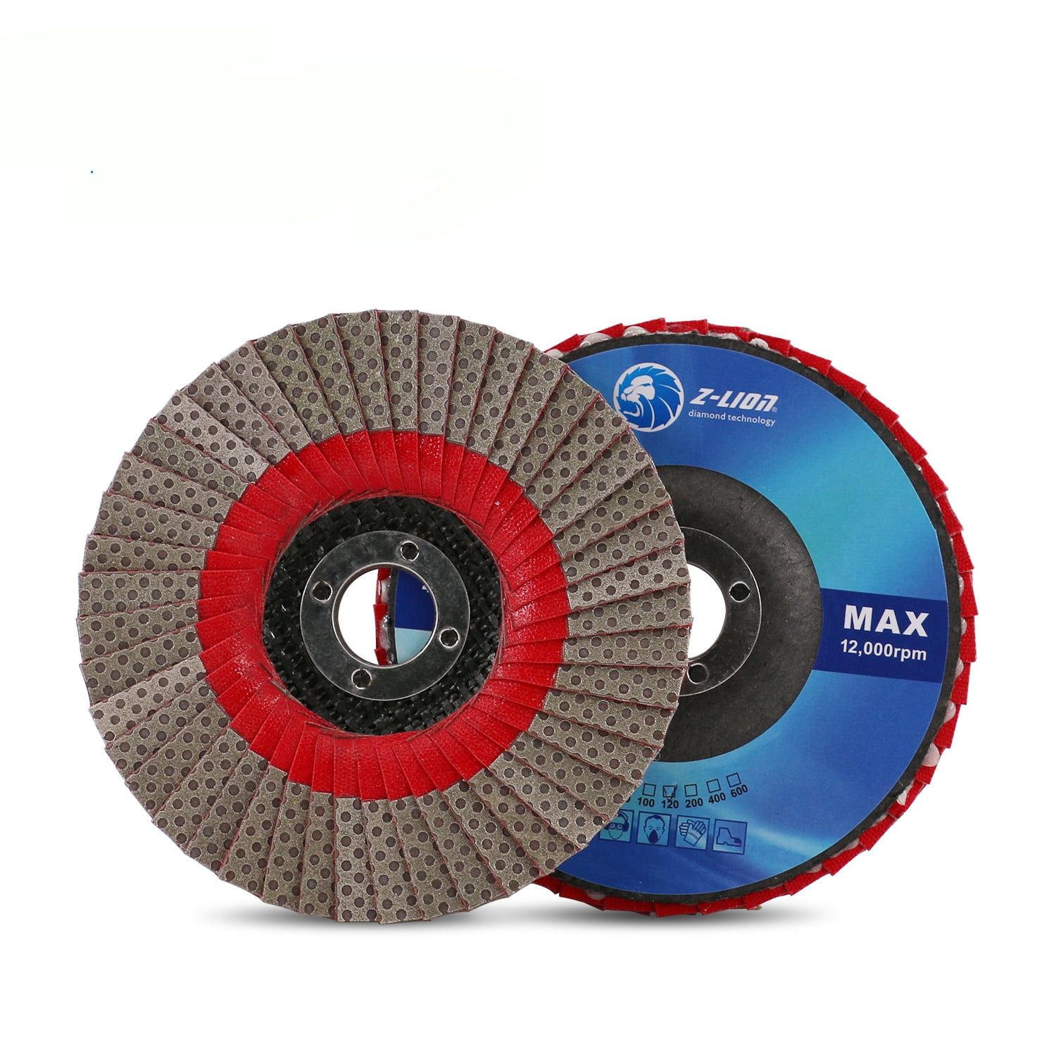 Z-LION 4" Diamond Grinding Wheel Flap Disc,100mm Angle Grinder Sanding ...