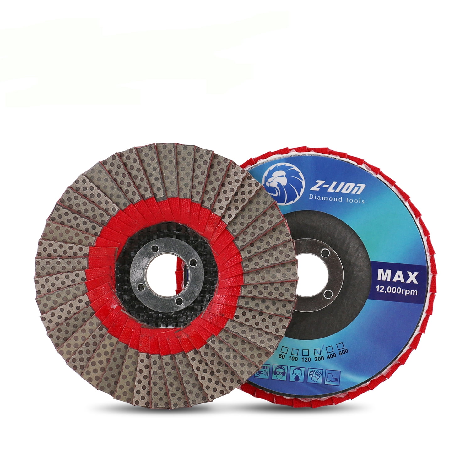 Z-LION 4" Diamond Grinding Wheel Flap Disc,100mm Angle Grinder Sanding ...