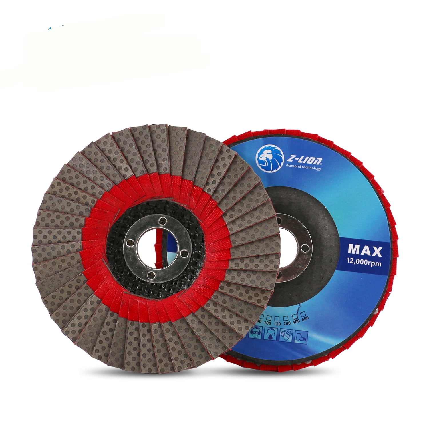 Z-LION 4" Diamond Grinding Wheel Flap Disc,100mm Angle Grinder Sanding ...