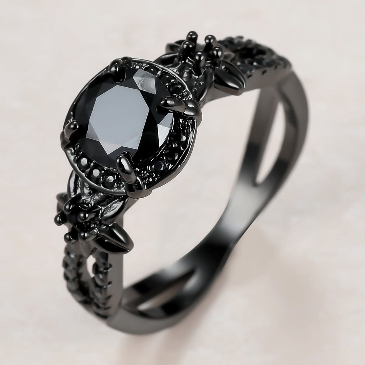 Z.LP Jewelry - Eternity Ring for Women,18K Black Gold Plated Created ...
