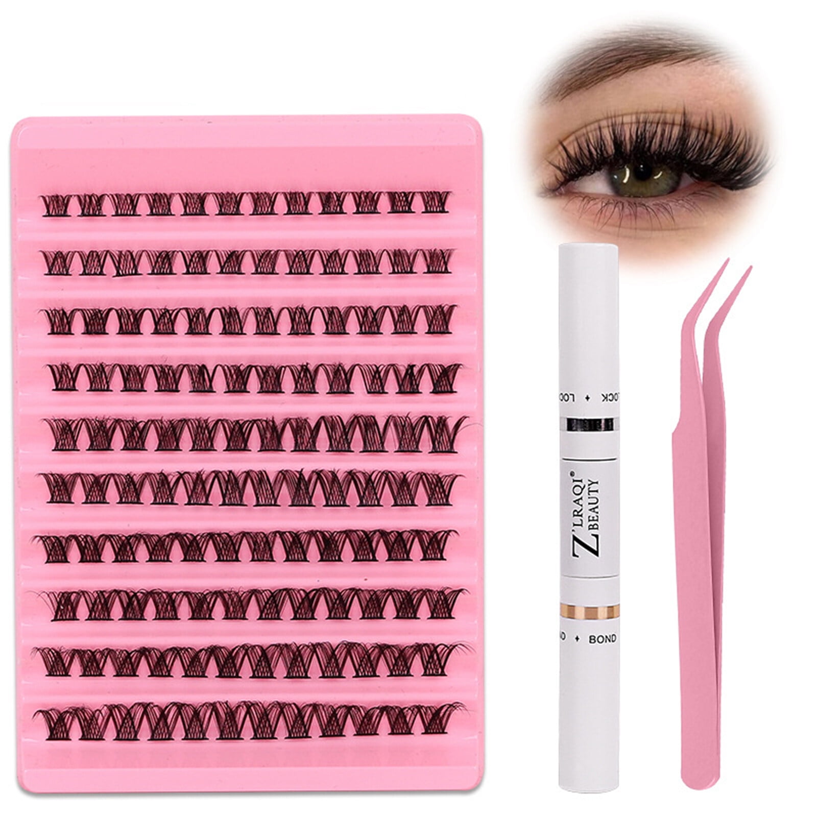 Z'LRAQI BEAUTY Segmental False Eyelashes Set Lash Clusters Kit ...