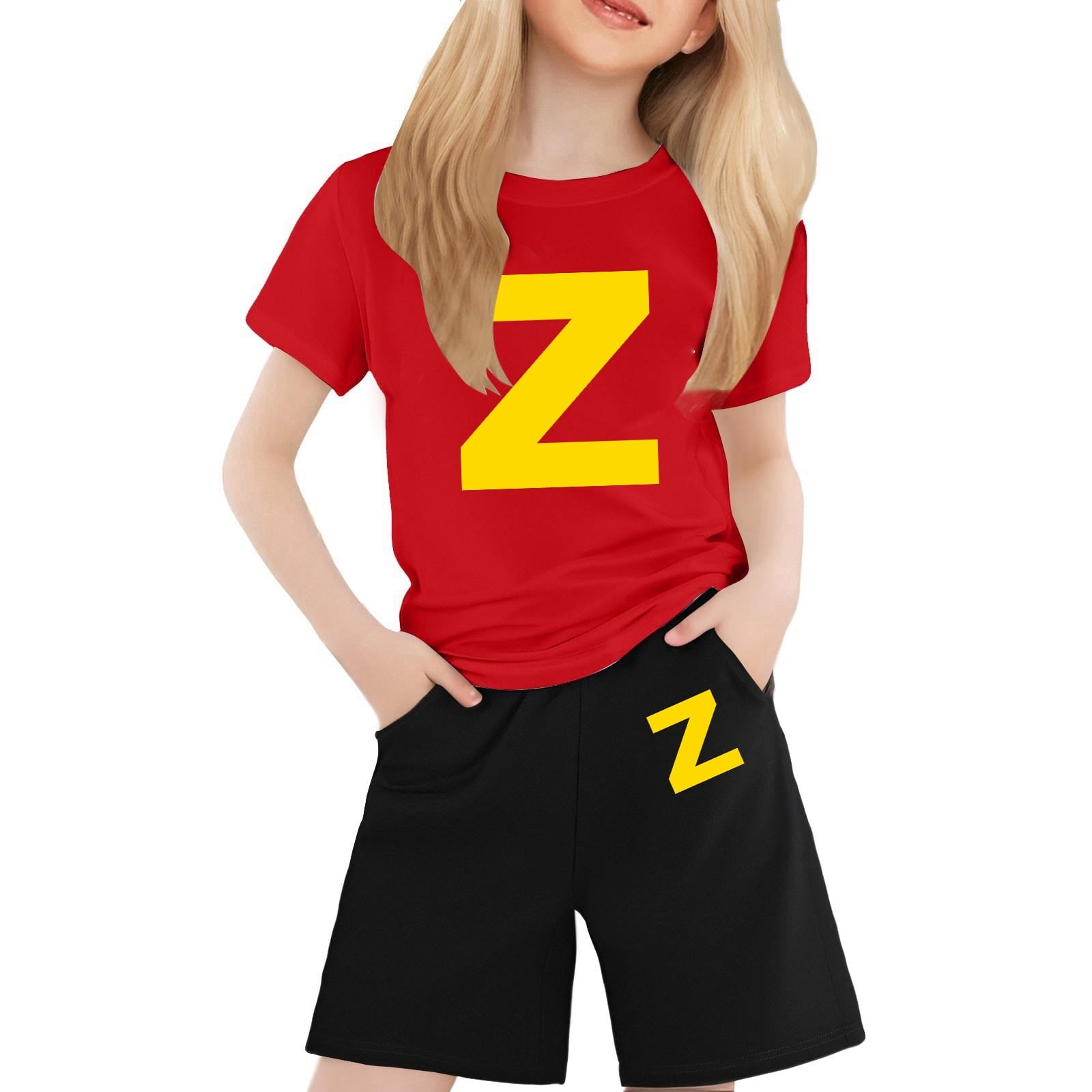 Z Letter Crew Neck Printed Short Sleeved Suit For Kids New Born Baby ...