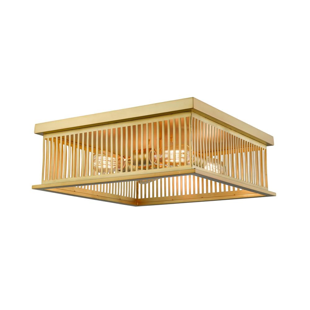 Z-Lite 333F4 Camellia 4 Light 18" Wide Flush Mount Ceiling Fixture - Brass - Walmart.com