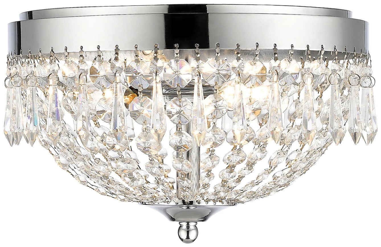 Z-Lite Danza Chrome Contemporary; Metropolitan Flush Mount Ceiling ...