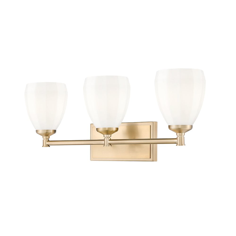 Z-Lite Oren 3 Light Vanity in Modern Gold color, Steel frame - Walmart.com