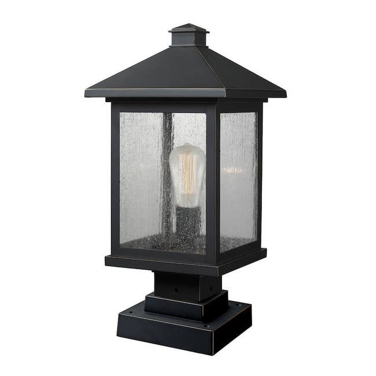 1 Light Outdoor Square Pier Mount Lantern In Seaside Style 9.5 Inches ...