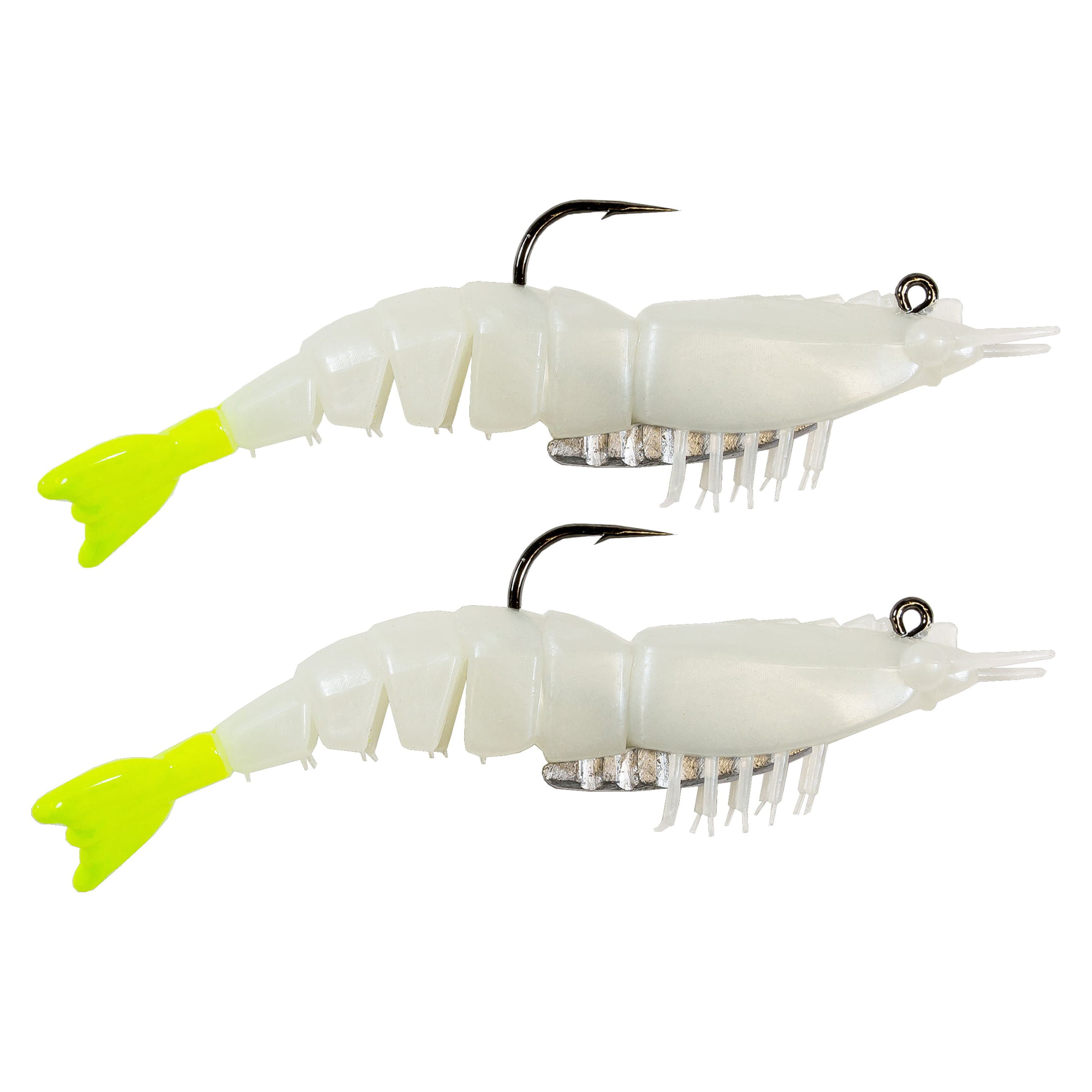 Z Man SW EZ ShrimpZ Rigged 3.5'' Glow/Chart Tail 2pk - Walmart.com