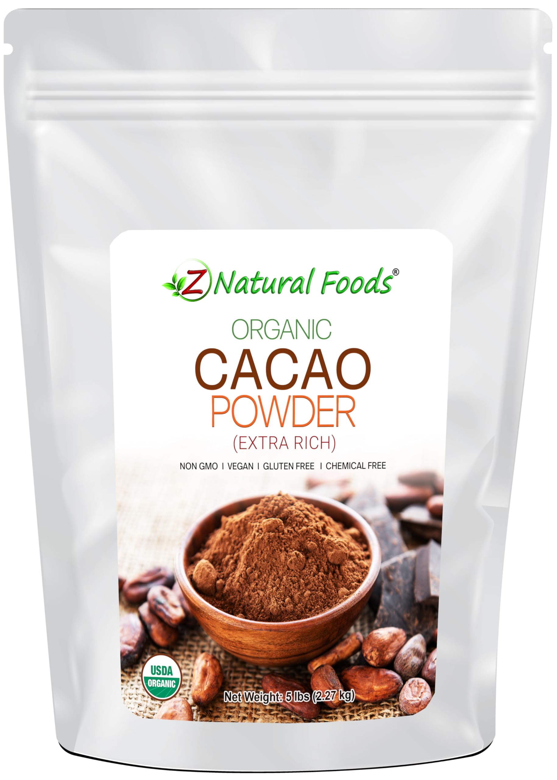 Z Natural Foods Organic Cacao Powder - Unsweetened Nutrient-Dense ...