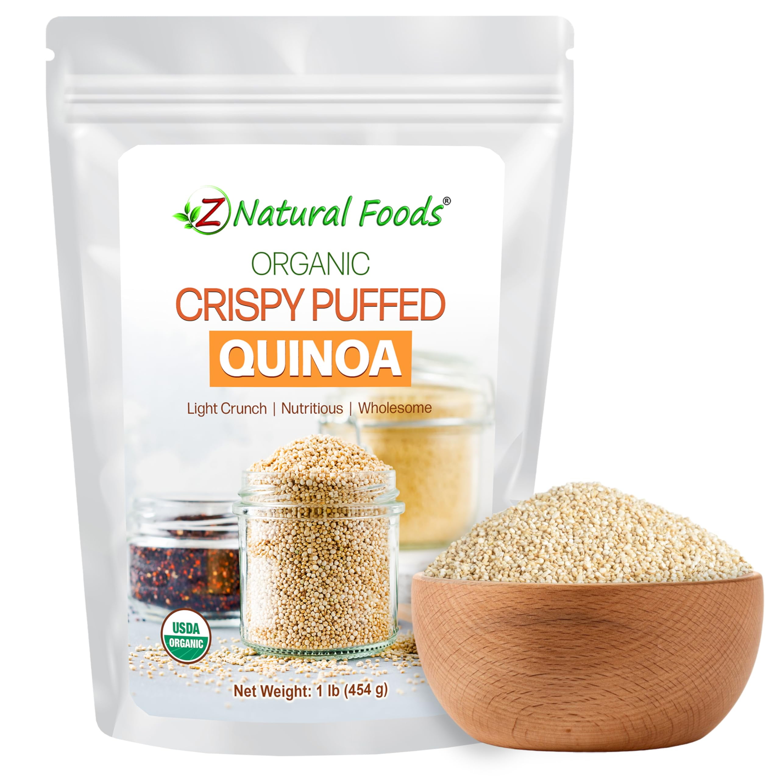 Z Natural Foods Organic DMF15 Crispy Puffed Quinoa - Quinoa Vegan ...