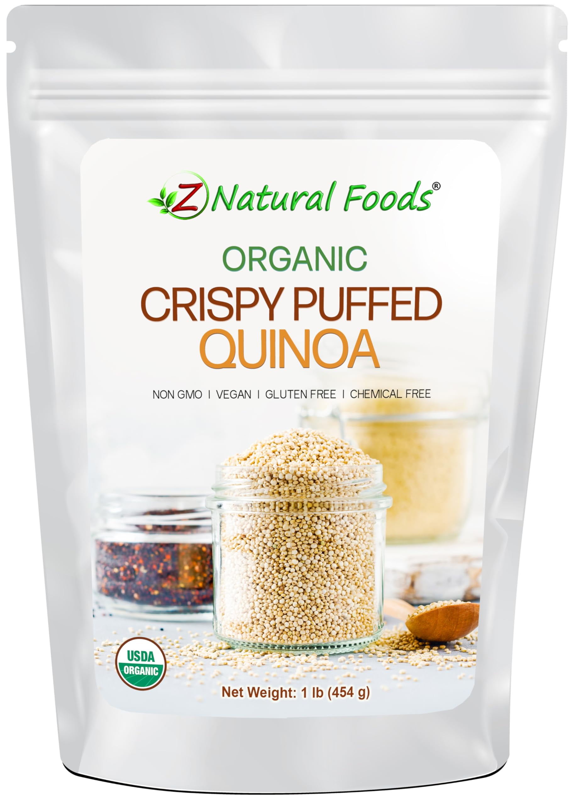 Z Natural Foods Organic MZF22 Crispy Puffed Quinoa - Quinoa Vegan Superfood - Healthy Quinoa ...