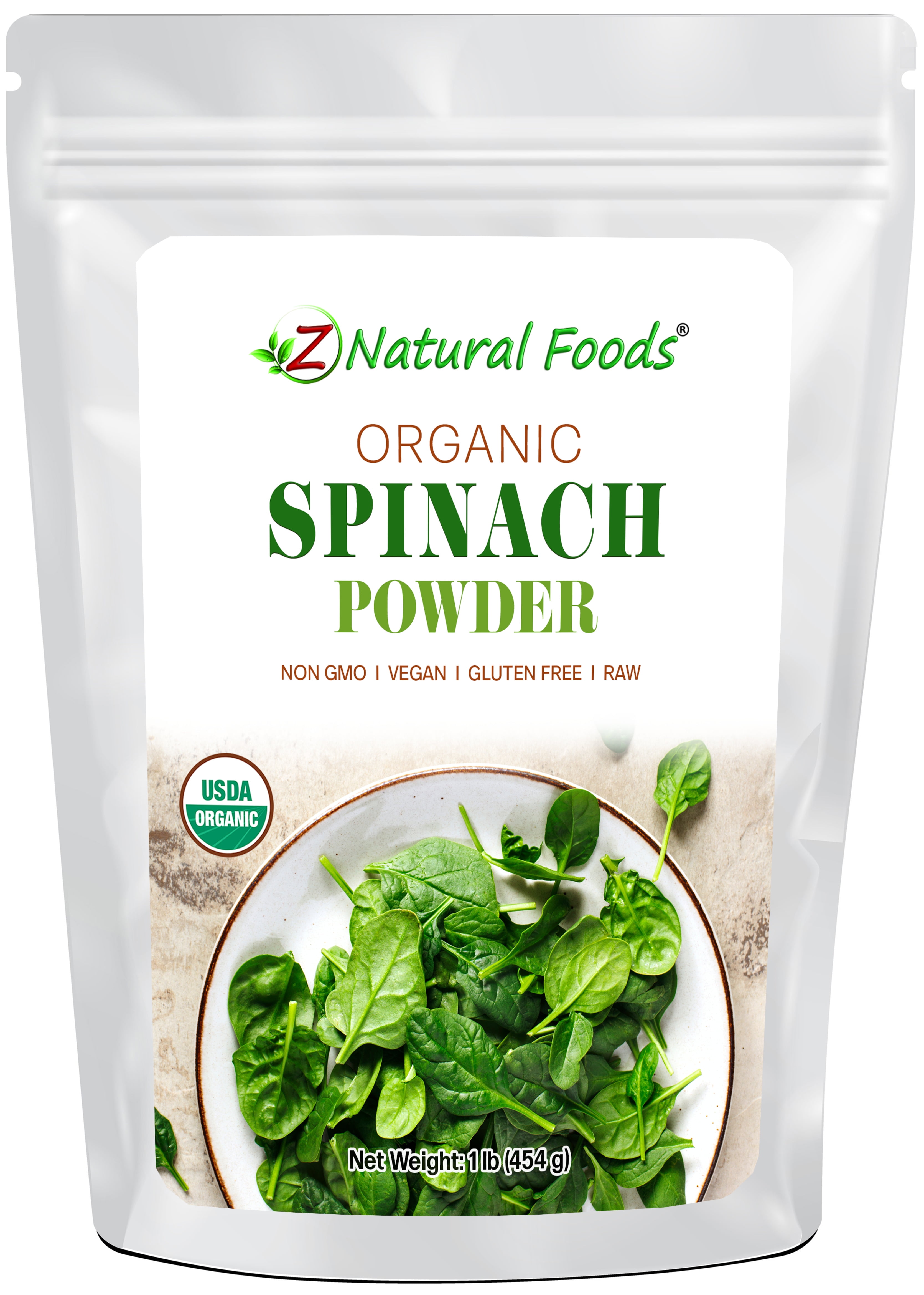 Z Natural Foods Organic Spinach Powder, Green Superfood Powder for ...