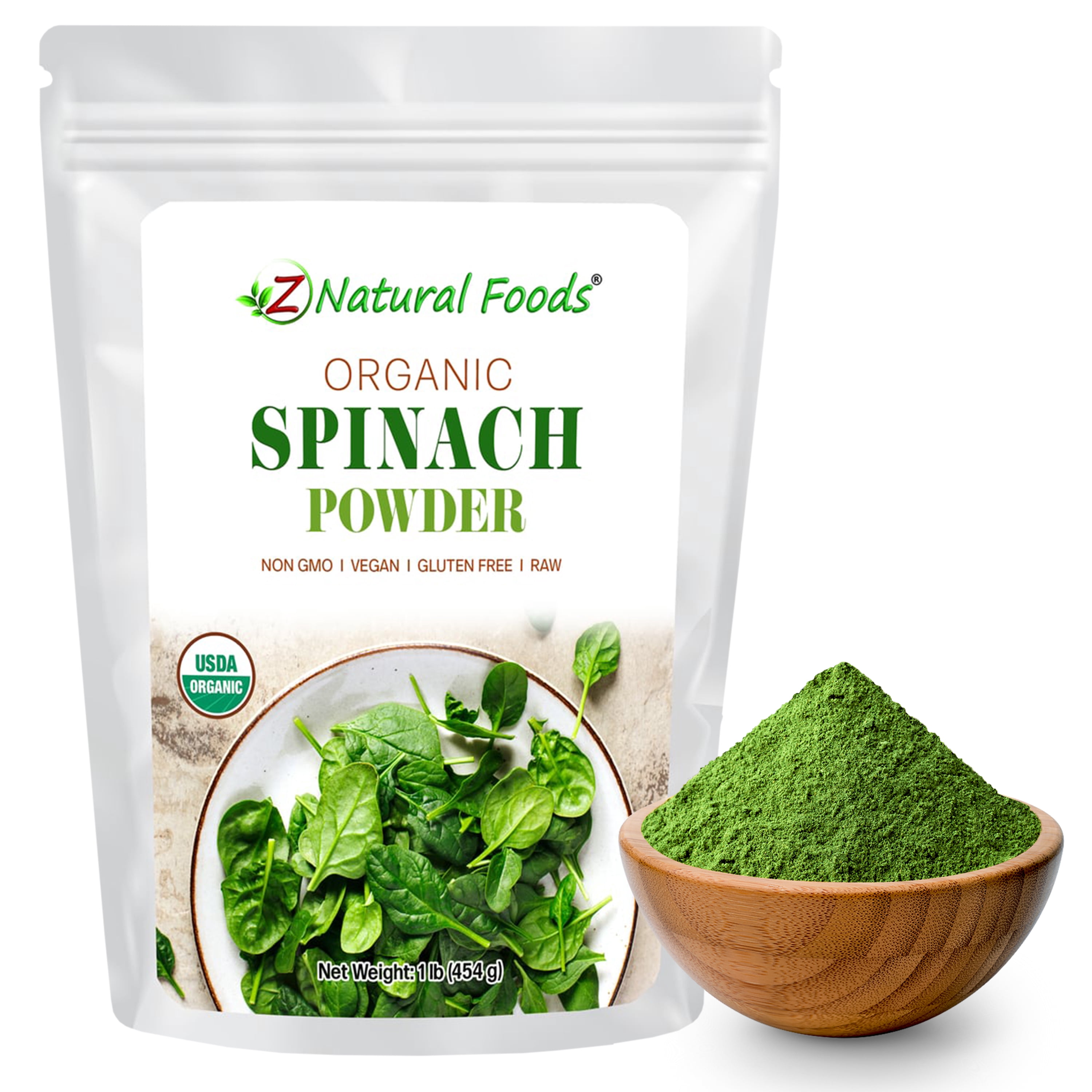 Z Natural Foods Organic Spinach Powder - 100% Pure & Nutrient-Dense ...