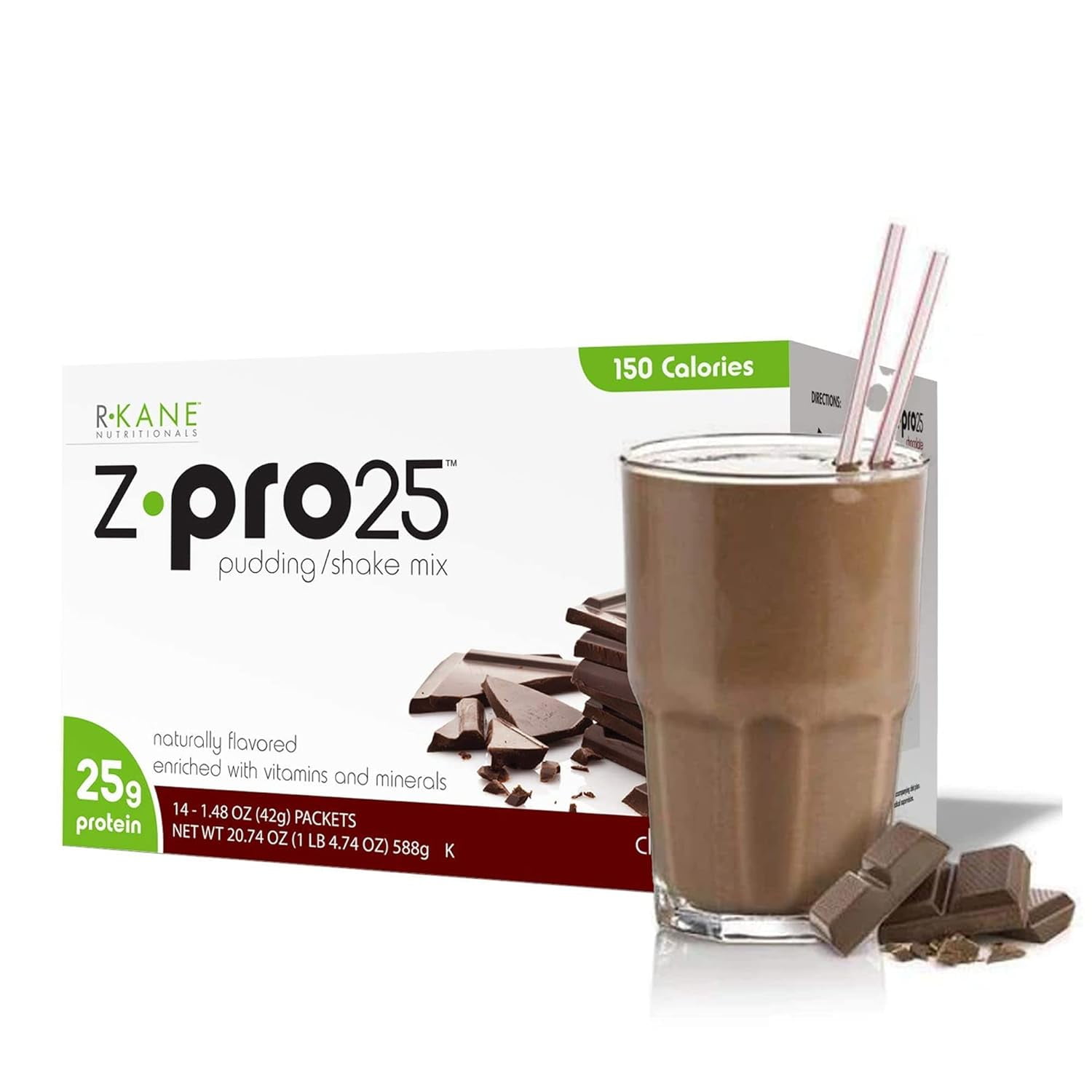 Z-Pro Chocolate Protein Drink Mix - High Protein, Low Calorie Low Fat ...