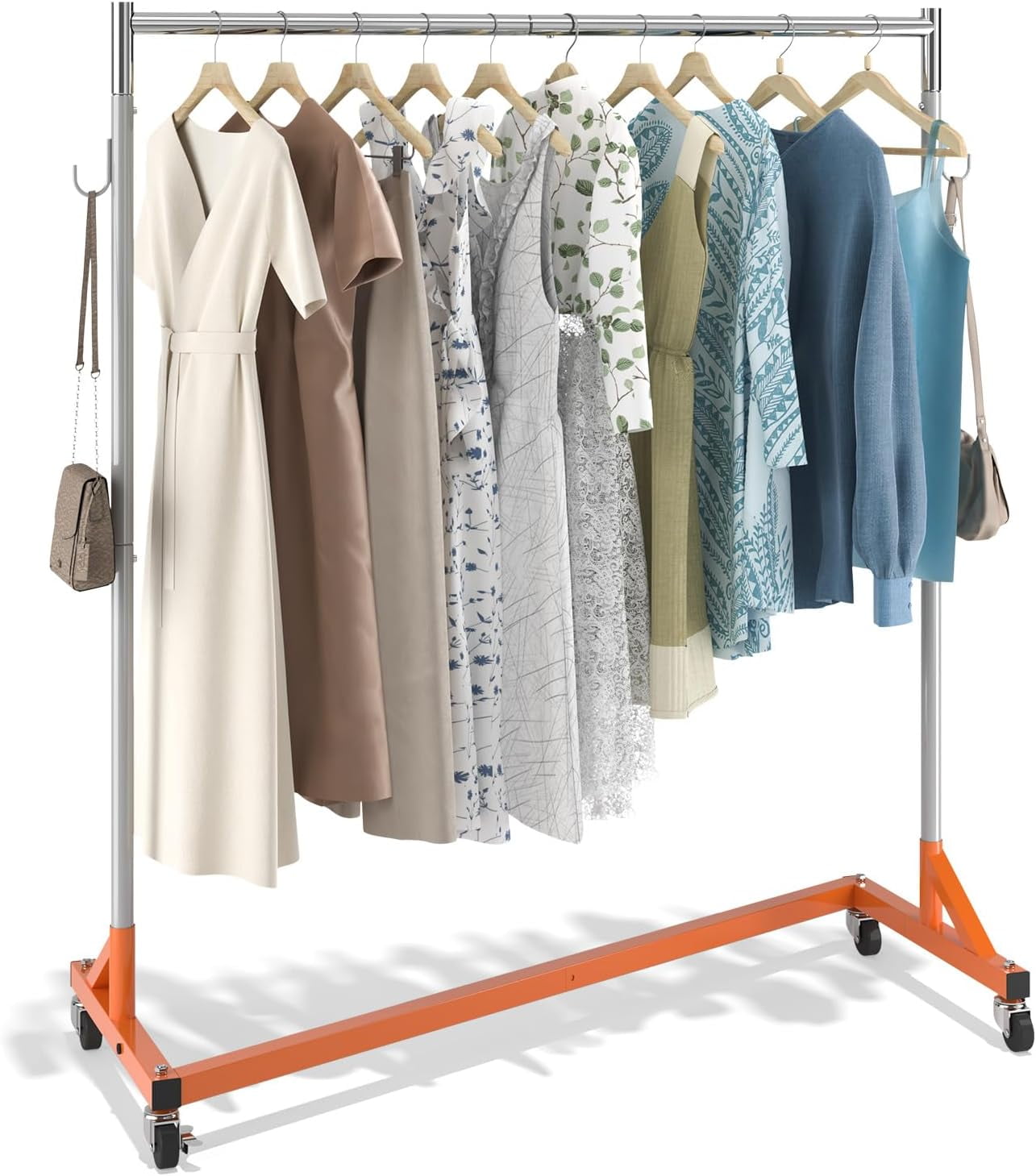 Z Rack, 300 lbs Industrial Grade Z Base Garment Rack, 24" x 63" x 71 ...