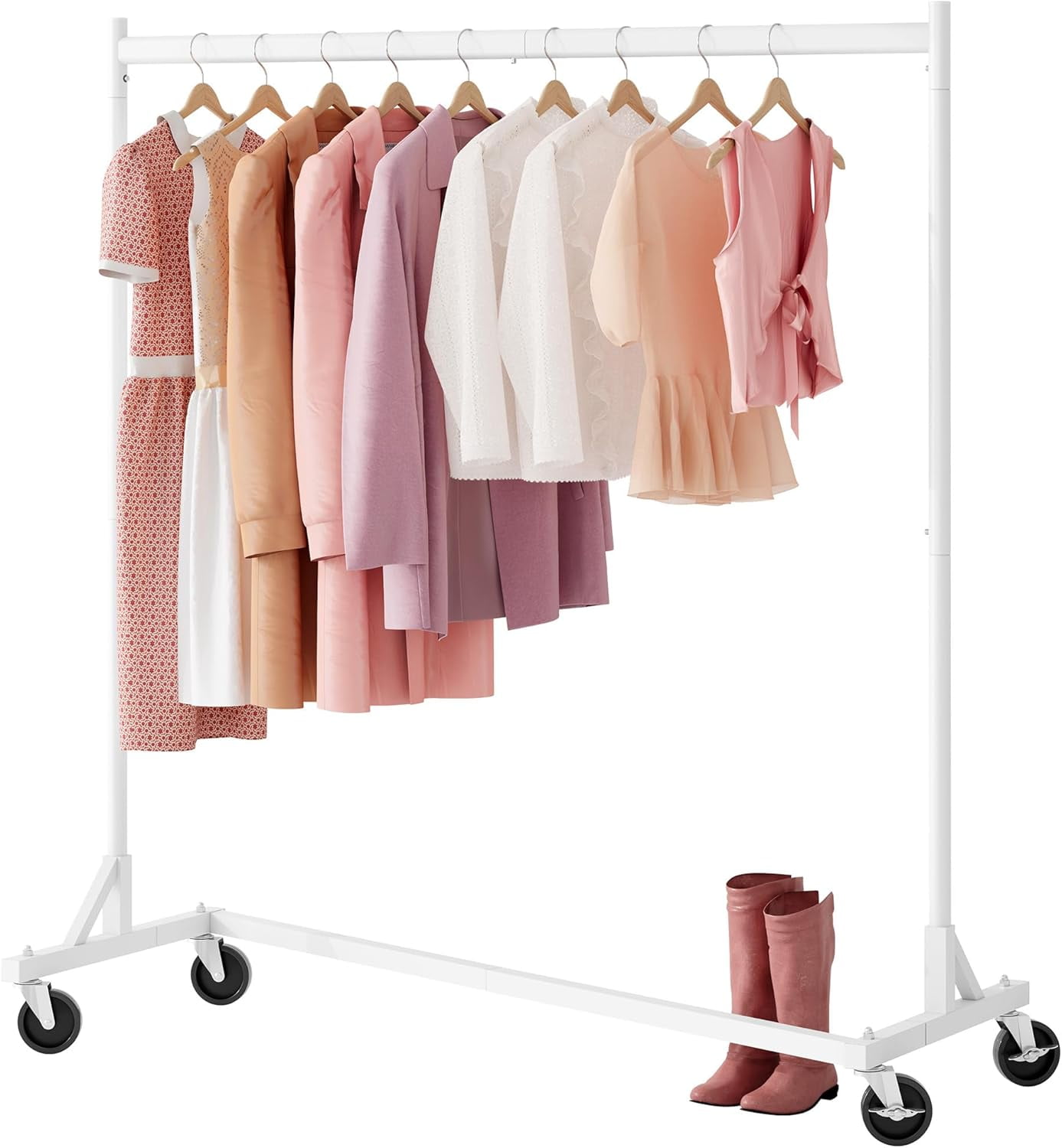 Z Rack, Rolling Clothes Racks with Z-Base, Heavy Duty Garment Rack ...