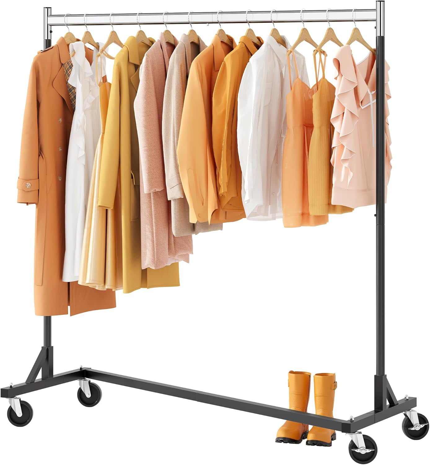 Z Rack, Rolling Clothes Racks with Z-Base, Heavy Duty Garment Rack ...