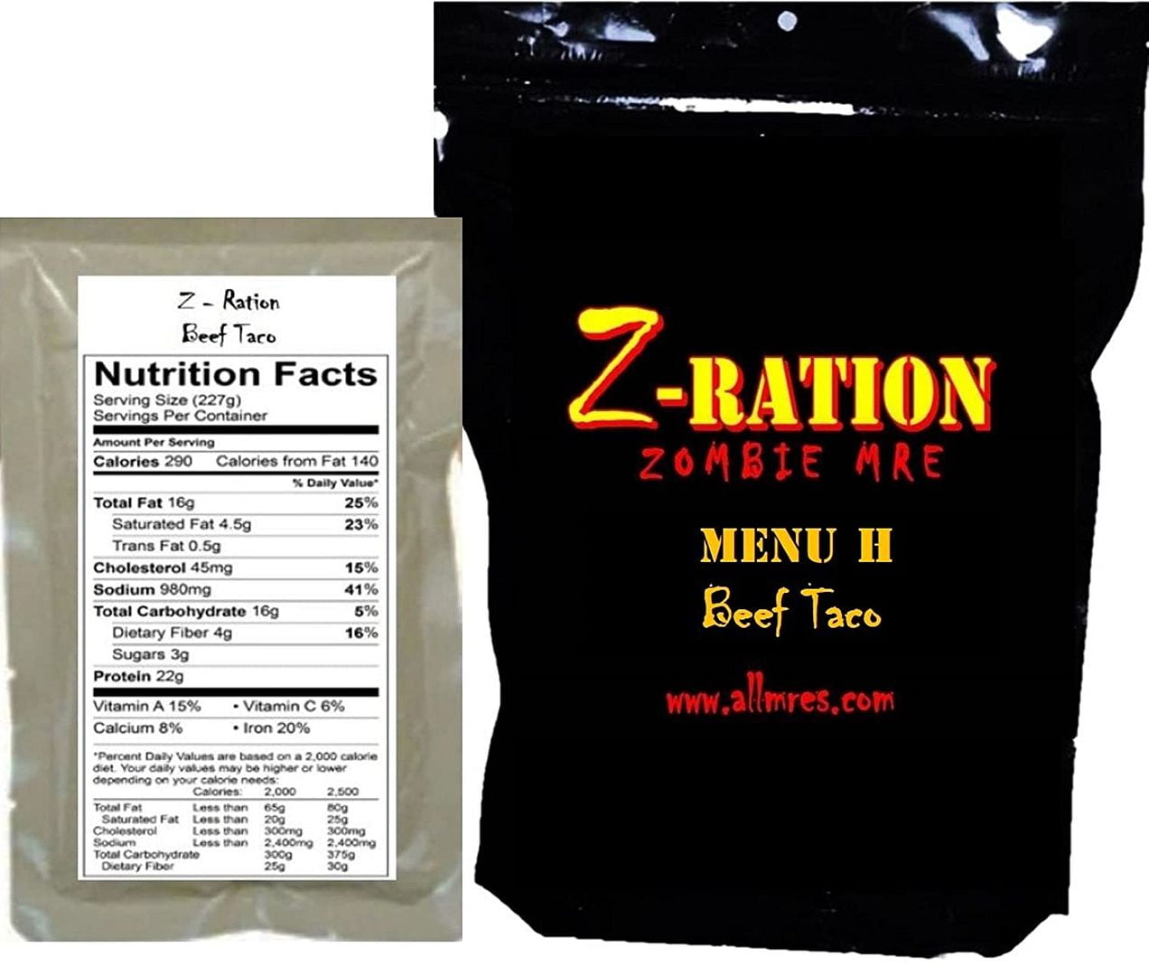 Z-Ration – MRE (Meal Ready to Eat) Beef Tacos: Perfect for a Grab-and ...