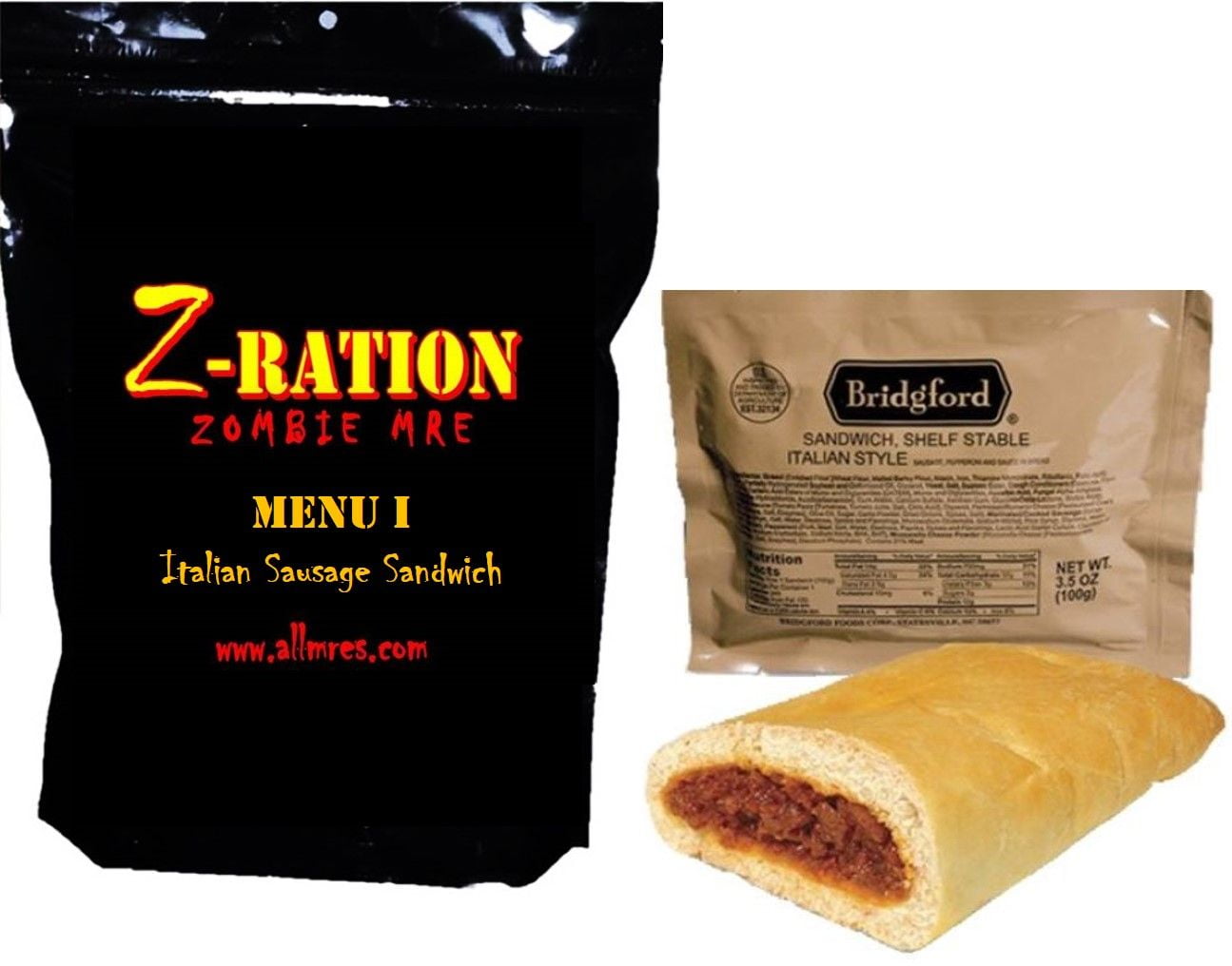 Z-Ration – Menu I MRE (Ready-to-Eat) Italian Sausage Sandwich: The ...