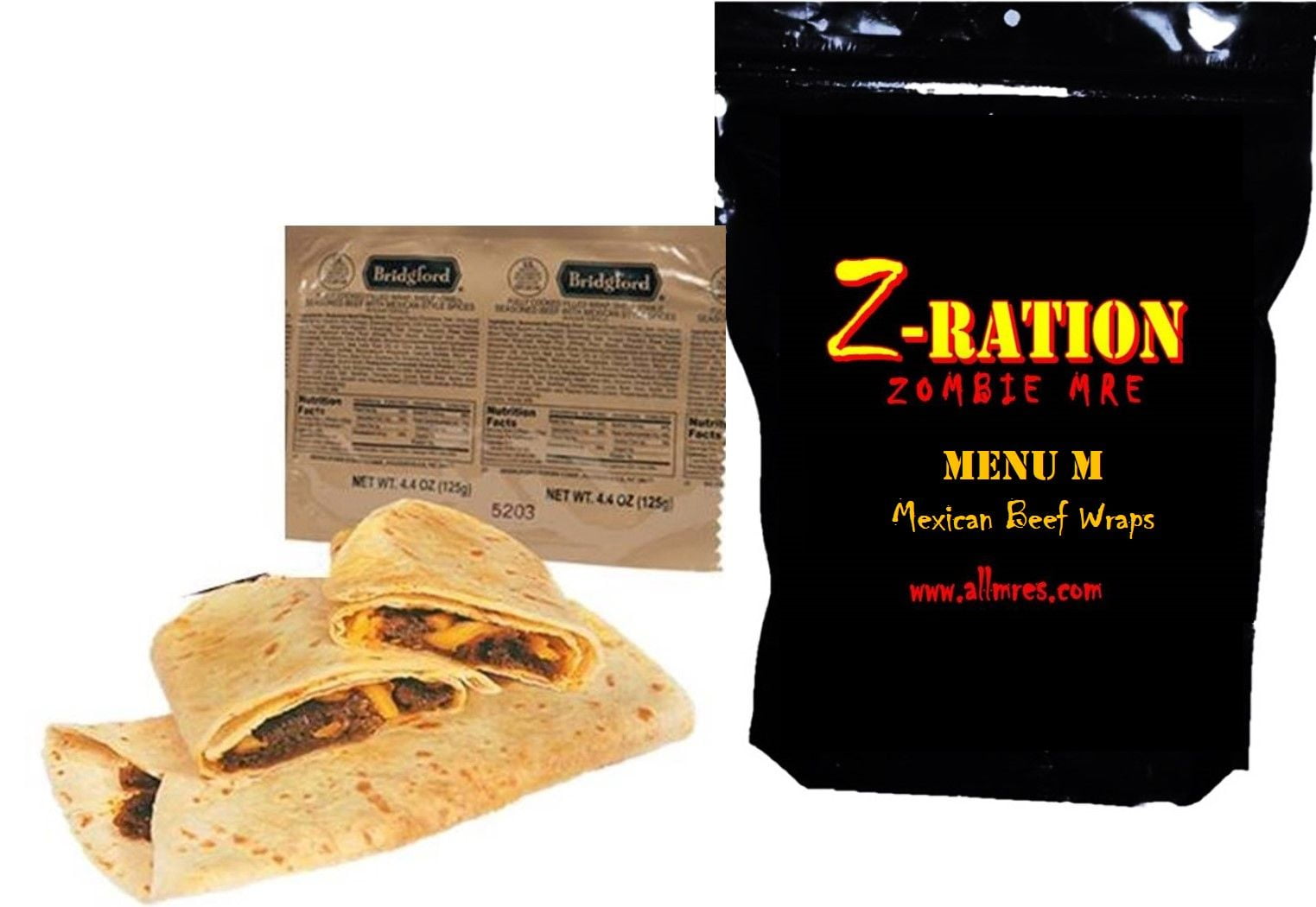 Z-Ration – Menu M MRE (Meal Ready to Eat) Mexican Beef Wraps: Satisfy ...