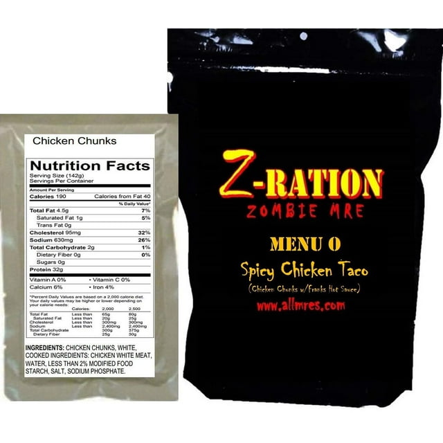 Z-Ration – Menu O MRE (Meal, Ready to Eat) Spicy Chicken Tacos: The ...
