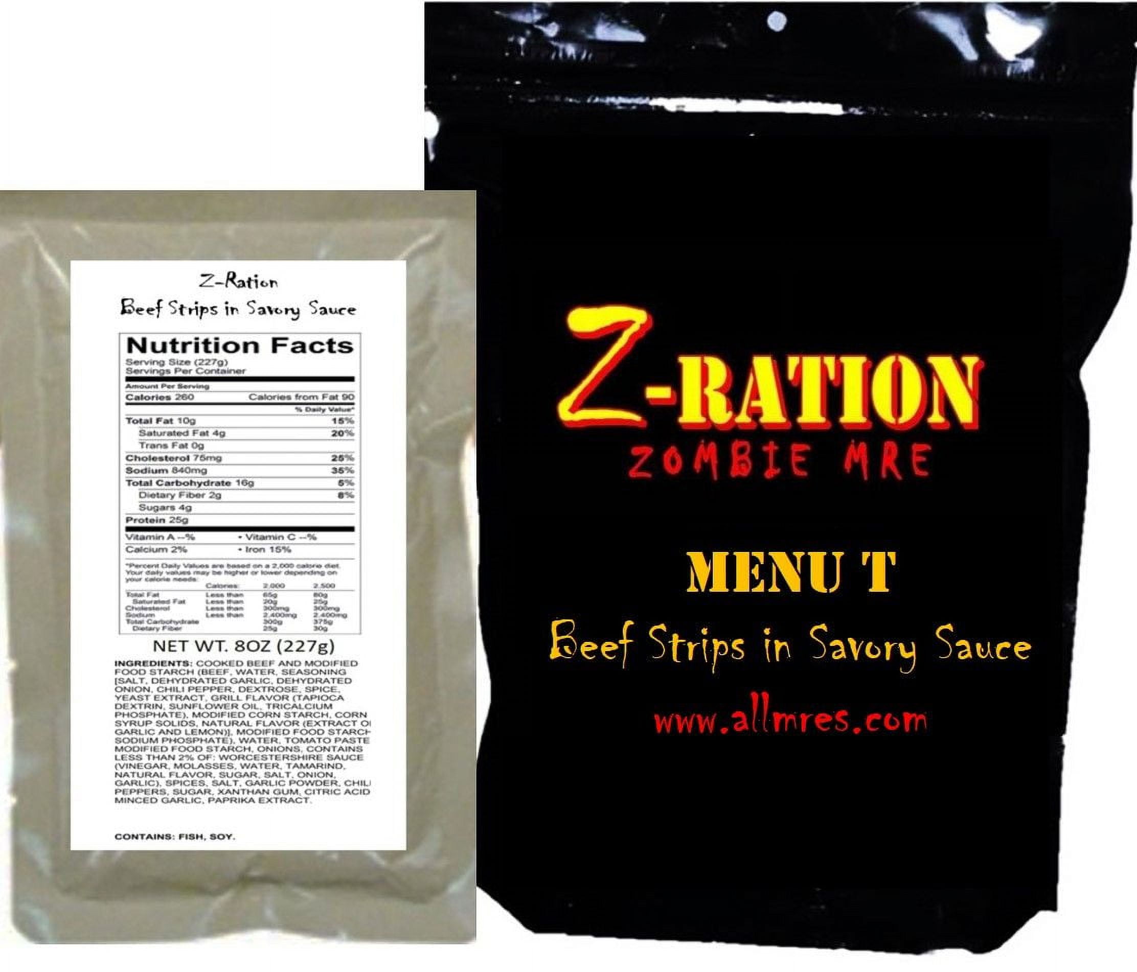 Z-Ration - Menu T MRE (Ready-to-Eat) Beef Strips with Savory Sauce ...