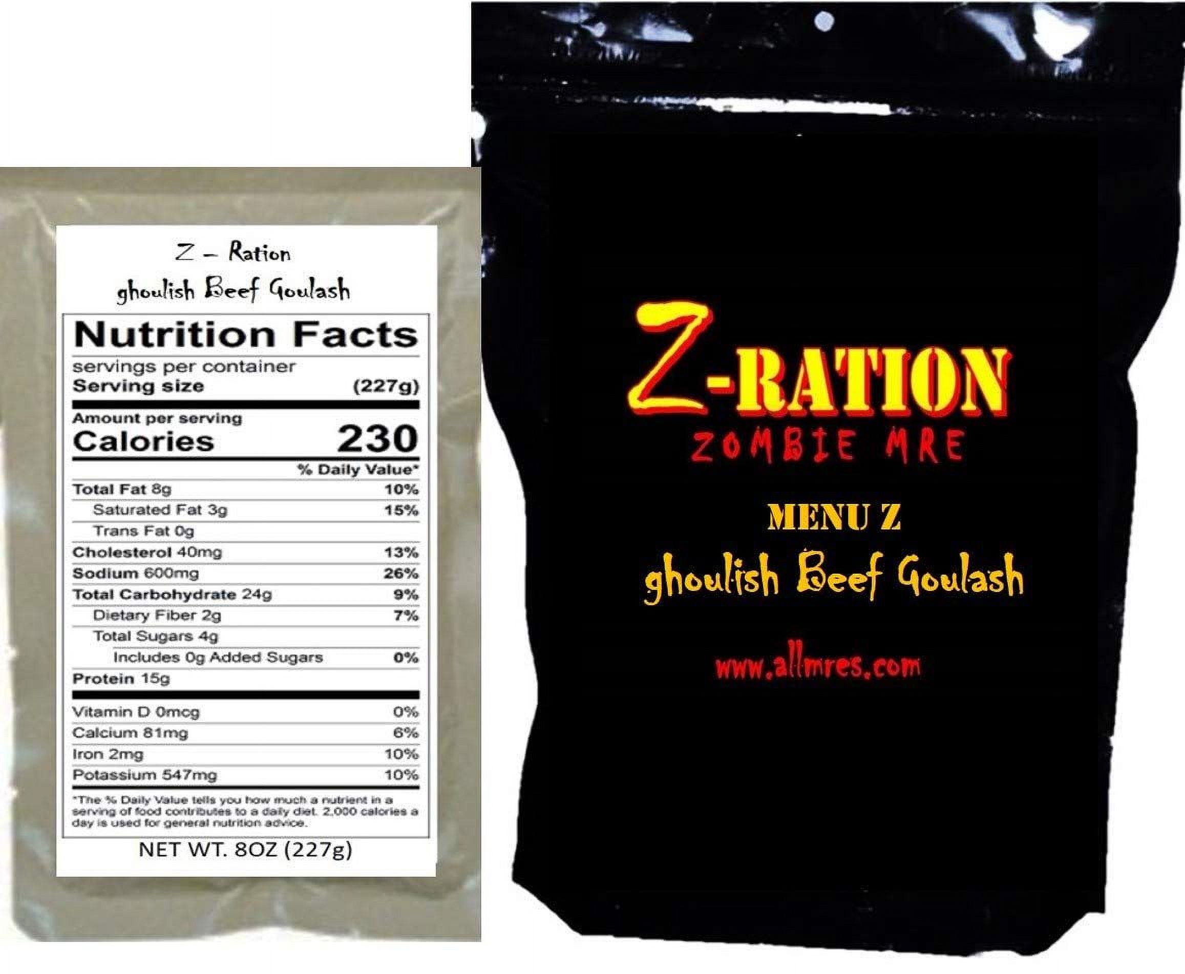 Z-Ration - Menu Z MRE (Ready to Eat) Beef Goulash: The Perfect On-the-Go Meal - Walmart.com