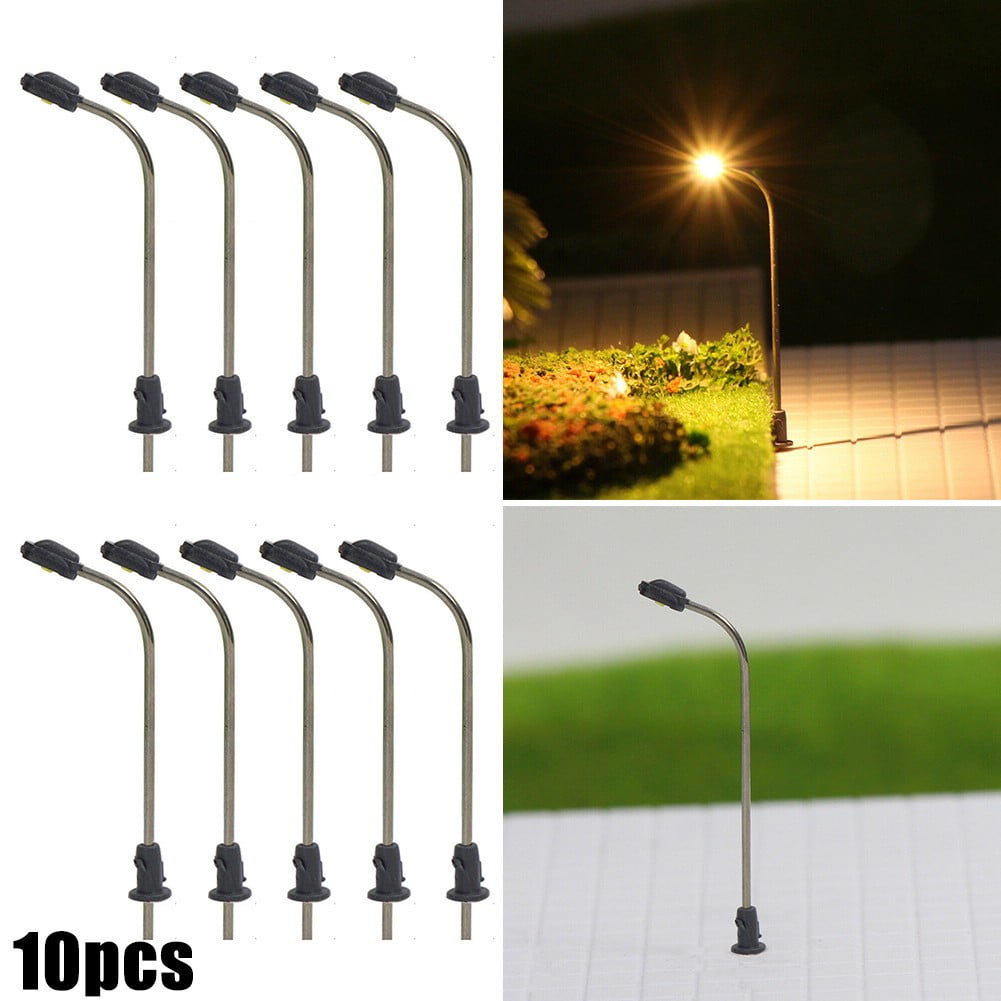 Z Scale LED Street Lights 10pcs Model Train Platform Lamps 3V DC/AC ...