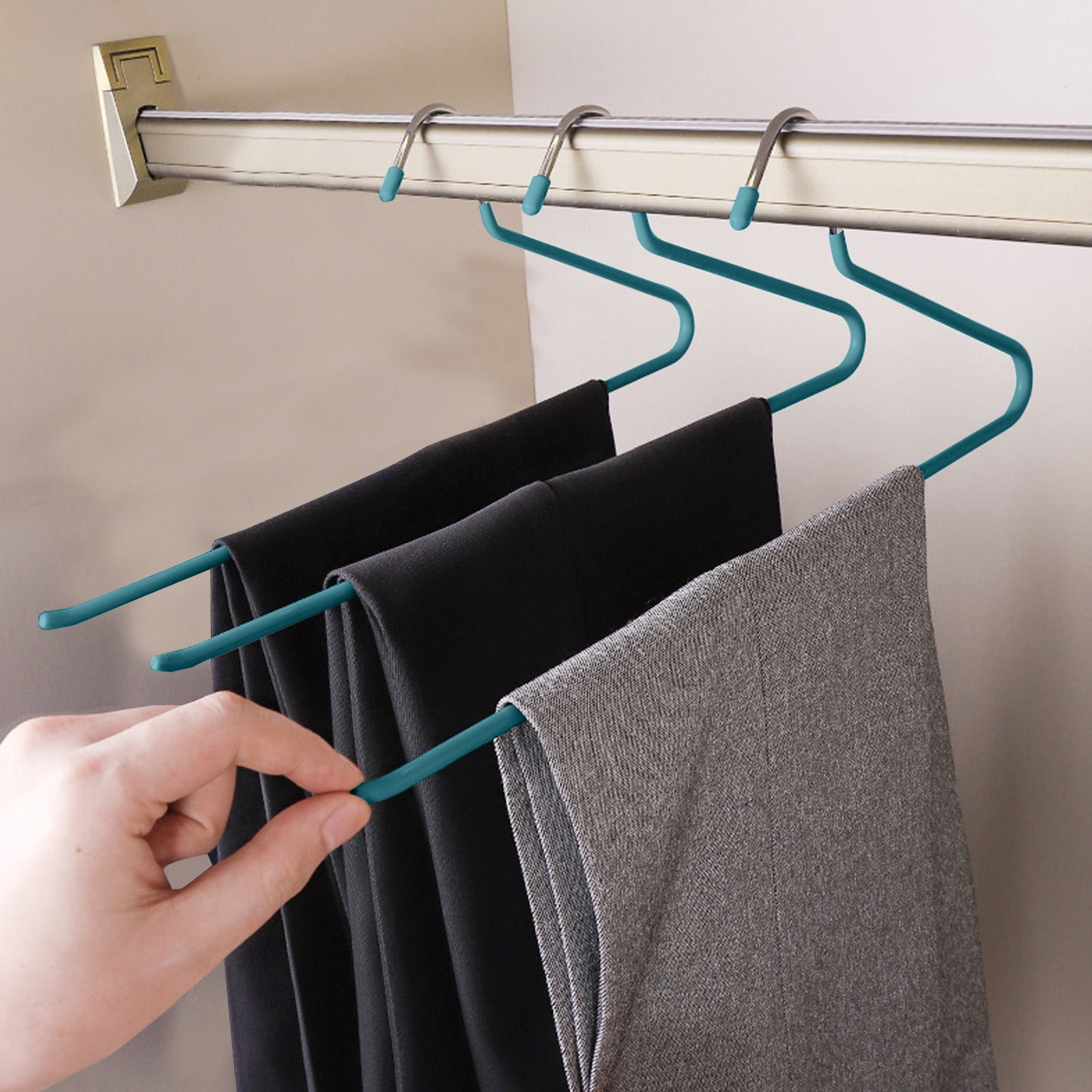 Z-Shaped Pants Hanger, Non-Slip Heavy Duty Iron Clothes Rack, Space ...
