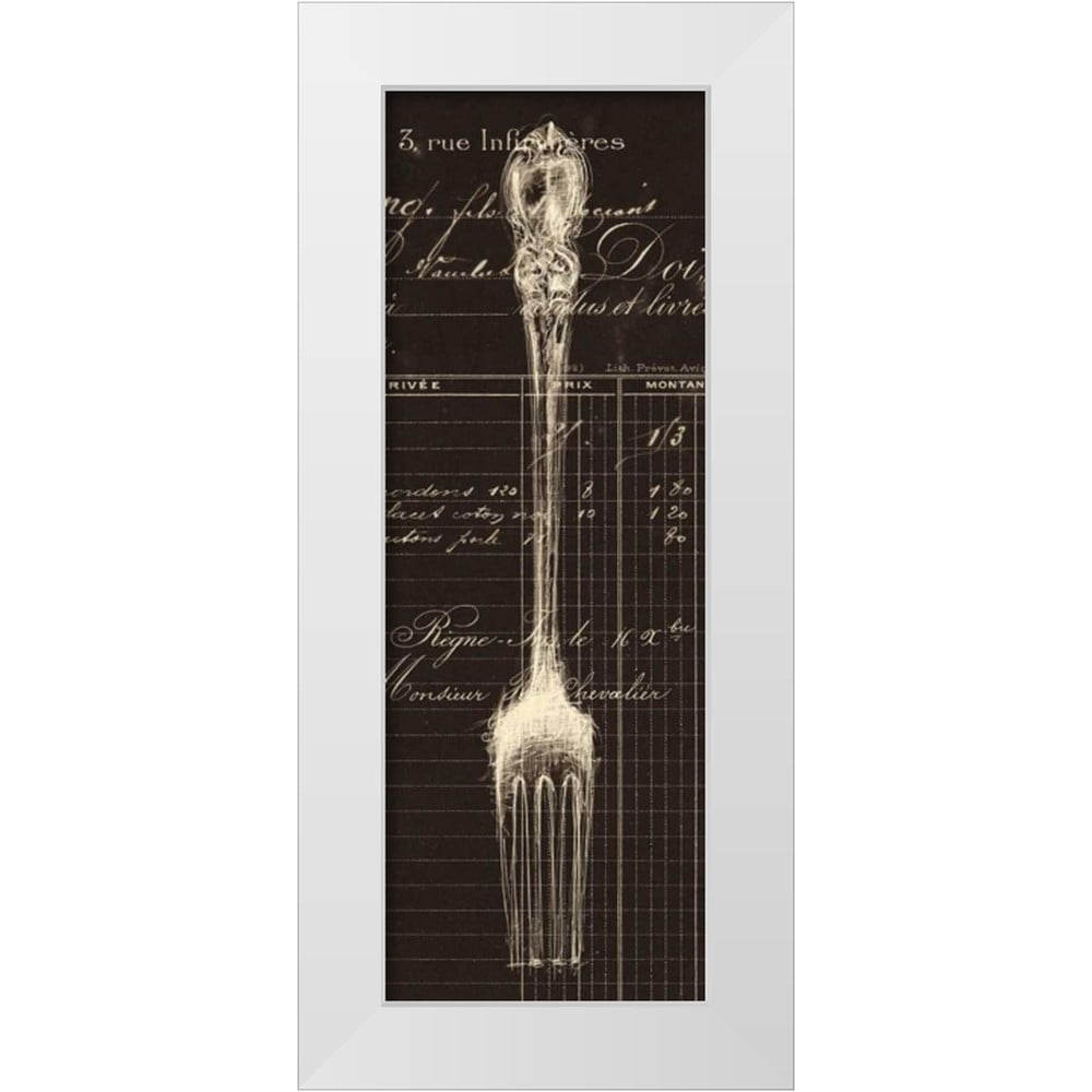 Z Studio 14x32 White Modern Wood Framed Museum Art Print Titled - Fork Document - Walmart.com